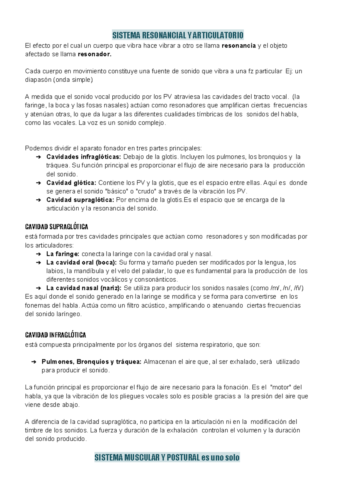 SISTEMA RESONANCIAL Y ARTICULATORIO: Efectos y Funciones en la Voz ...