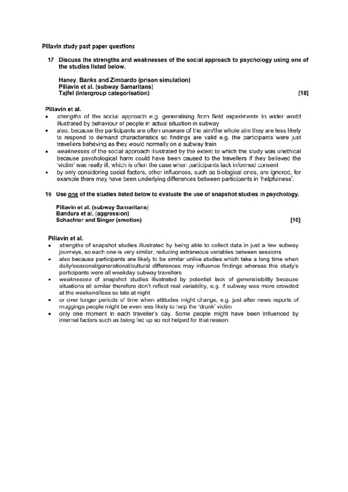 Piliavin et al. (Subway Samaritans) Study: Strengths & Weaknesses ...