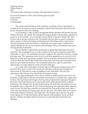 Caribbean Studies Module 1 - Sample essay with points - MODULE 1 ...