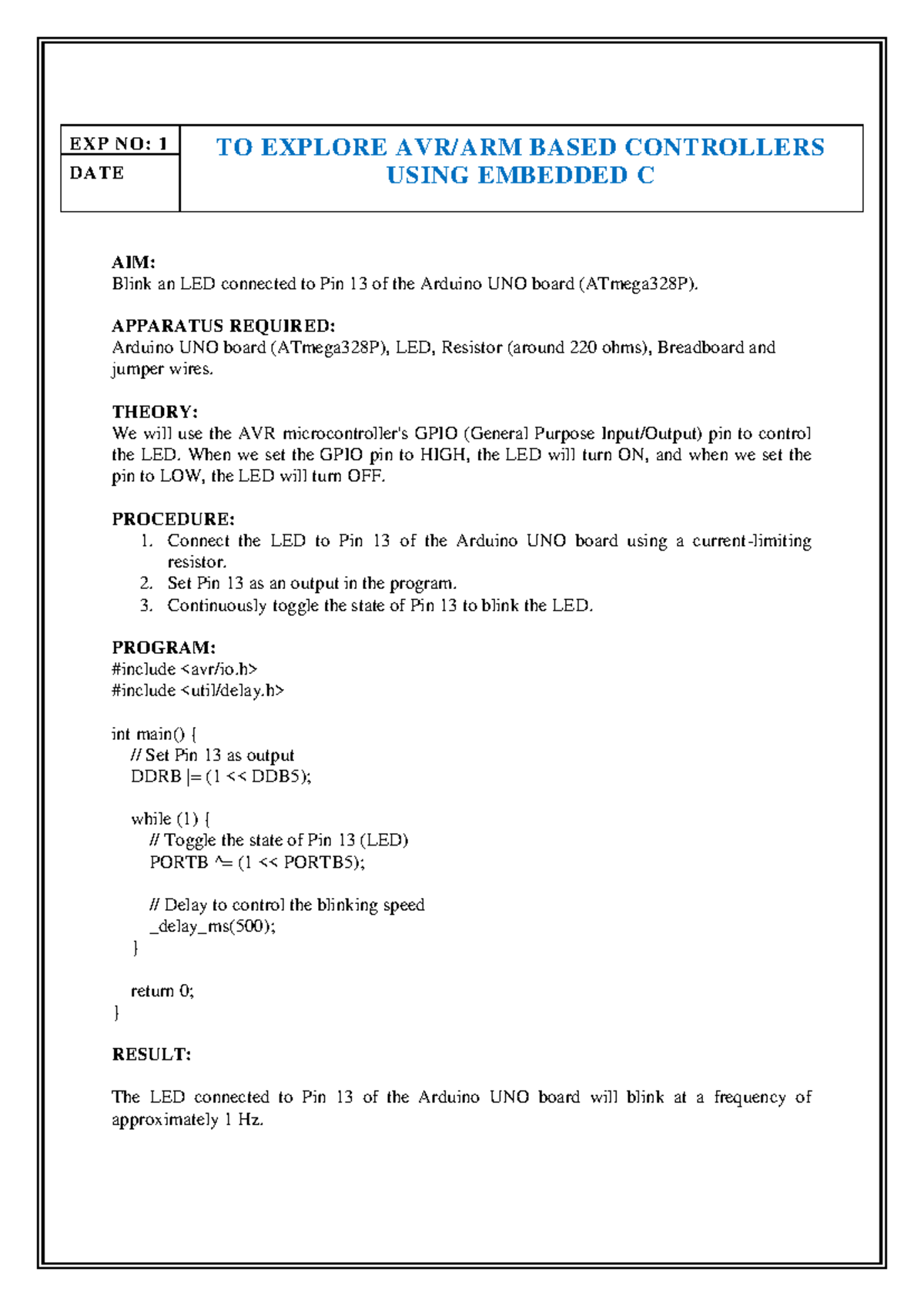 ES LAB Manual: Experiments with STM Microcontrollers in Embedded C ...