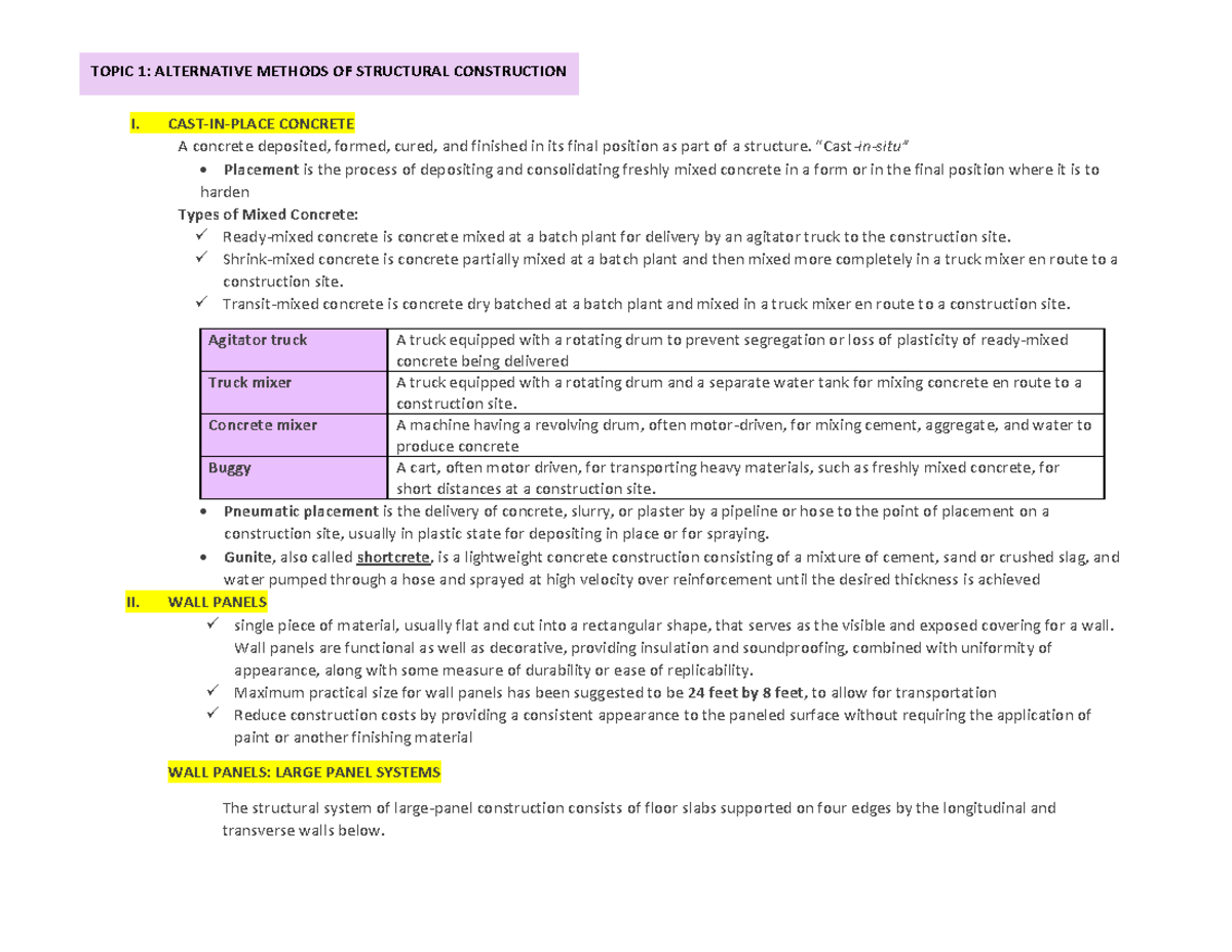 Building Technology BT 5 - Methods of Construction Detailed Review ...