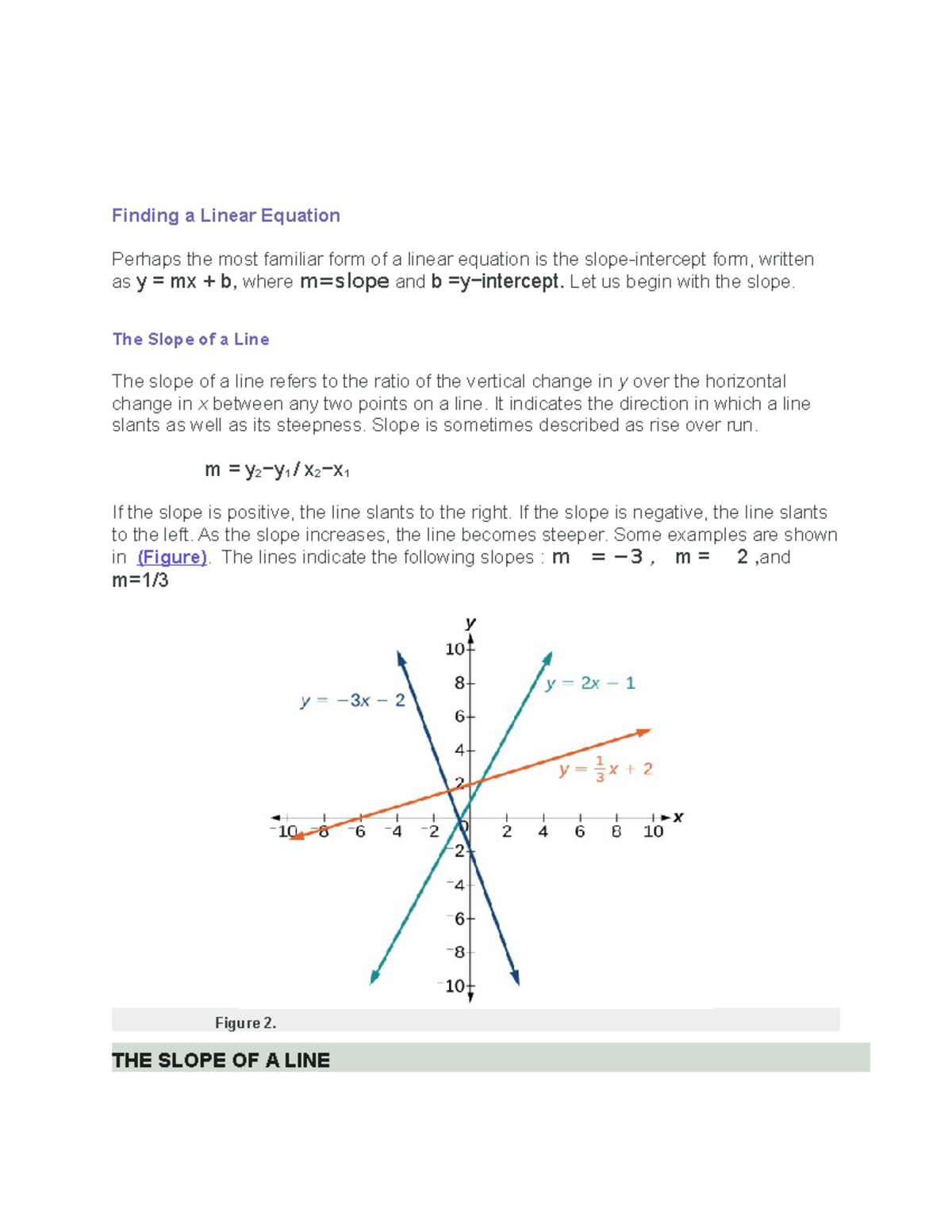 Module-7 - finding linear equation and the slope of the line - Finding ...