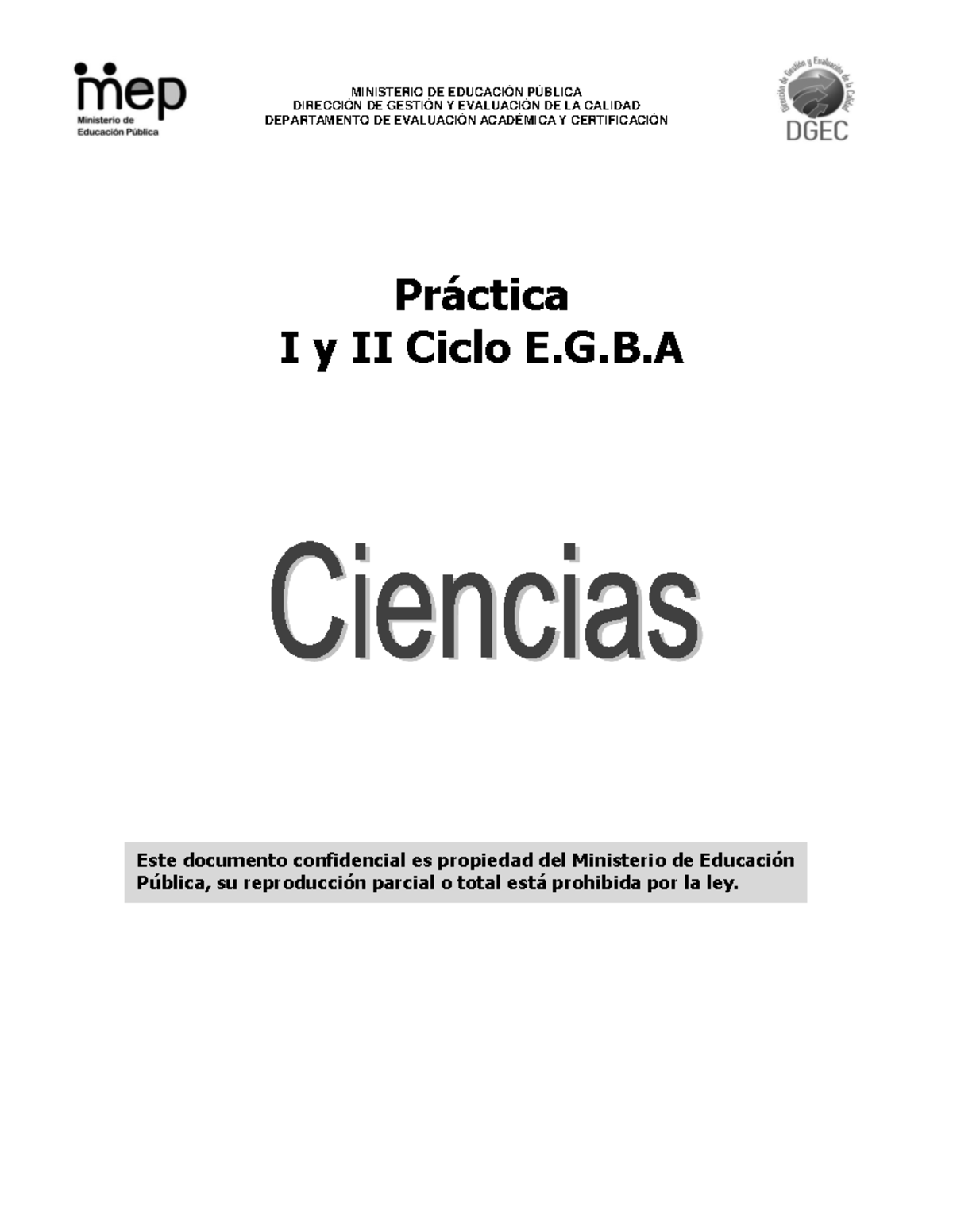 Ciencias I y II Ciclo - Práctica para Prueba Estandarizada 2023 - Studocu