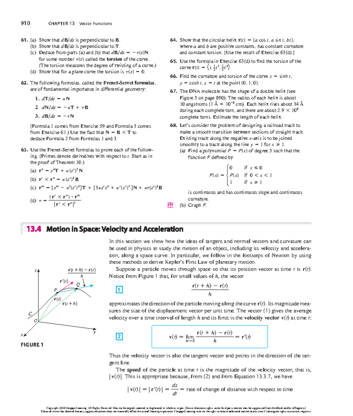 Math ch-13-4 - math work - 910 CHAPTER 13 Vector Functions 64. Show ...