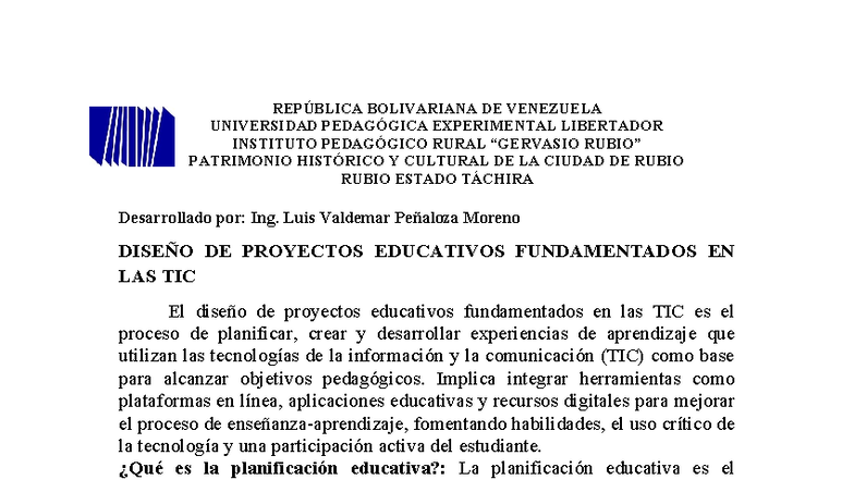 Diseño de Proyectos Educativos con TIC - Tema 2 - Studocu