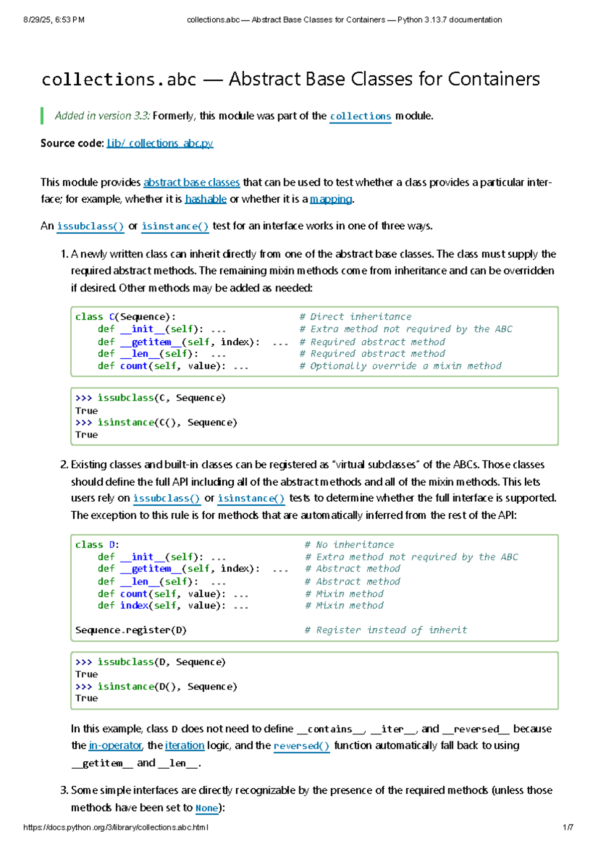 Collections.abc: Abstract Base Classes for Containers in Python 3.13.7 ...
