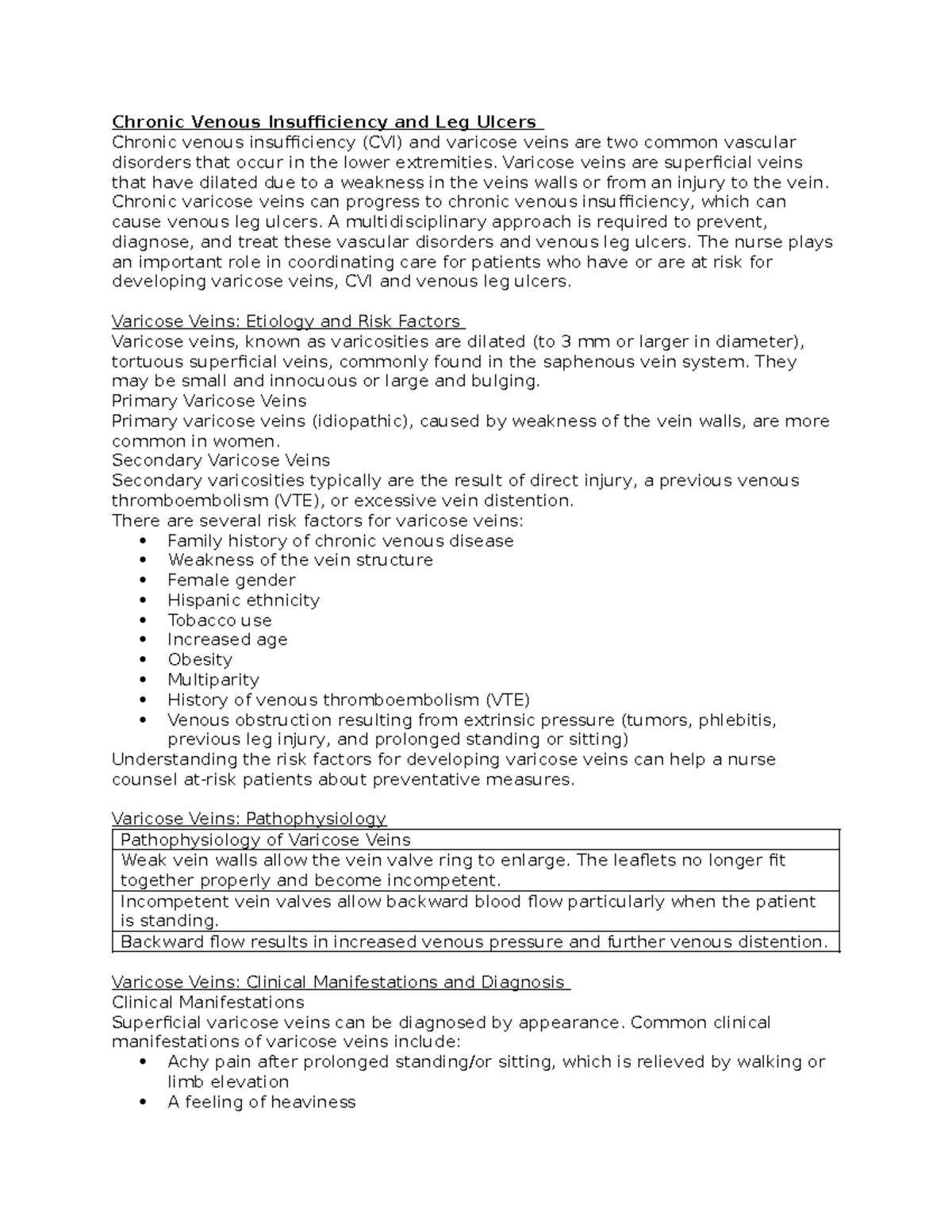 CVI & Leg Ulcers: Nursing Management & Treatment Strategies - Studeersnel