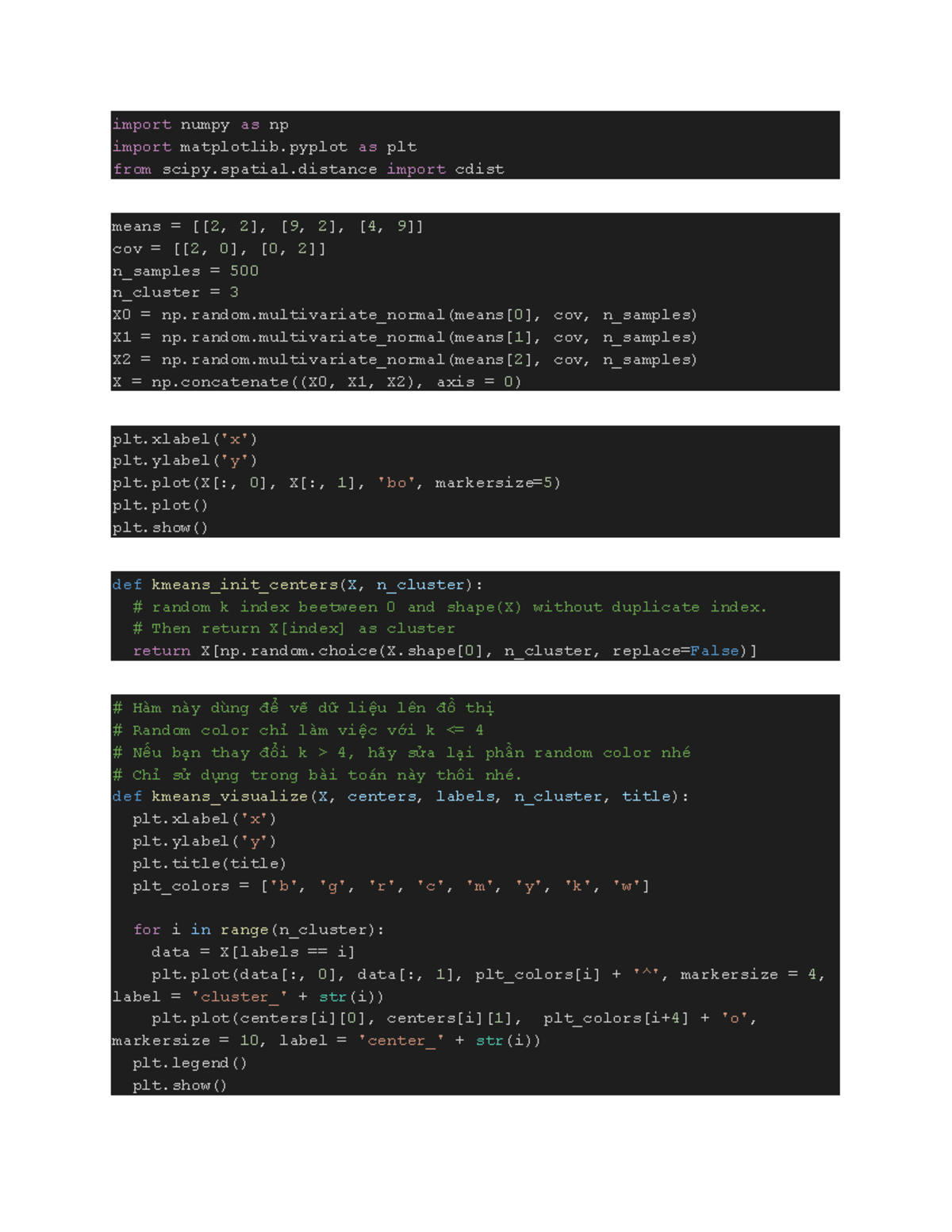 Code k mean - acs - import numpy as np import matplotlib as plt from ...