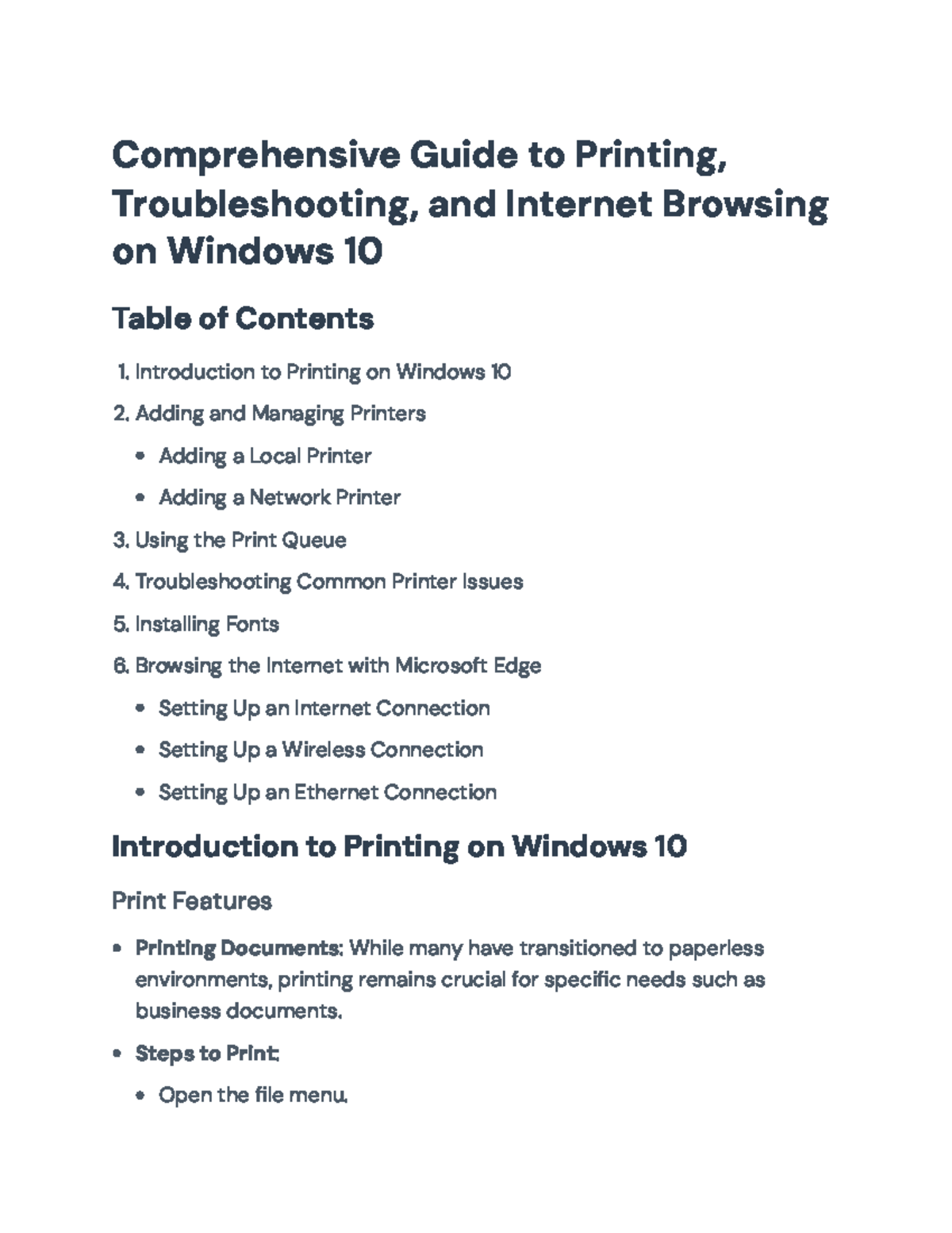 Comprehensive Guide to Printing and Browsing on Windows 10 ...