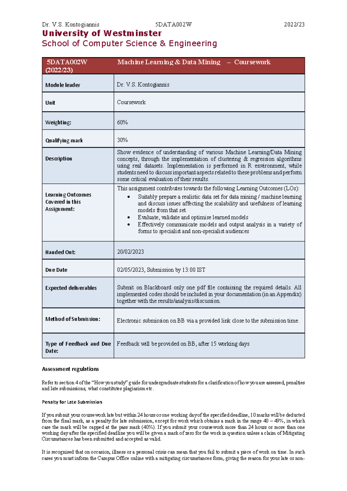 5DATA002W Coursework 1 - Machine Learning Clustering & MLP Analysis ...