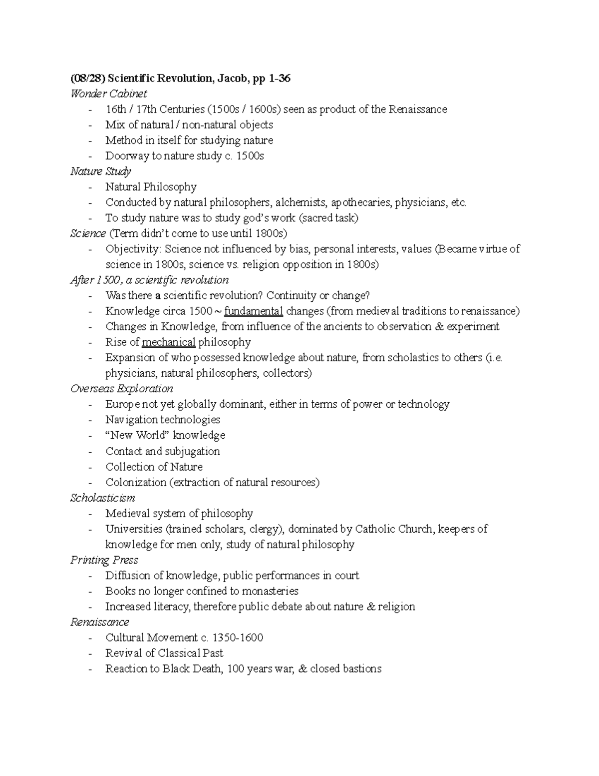 Knowledge and Scientific Evolution Circa 1500: Nature Study Trends ...