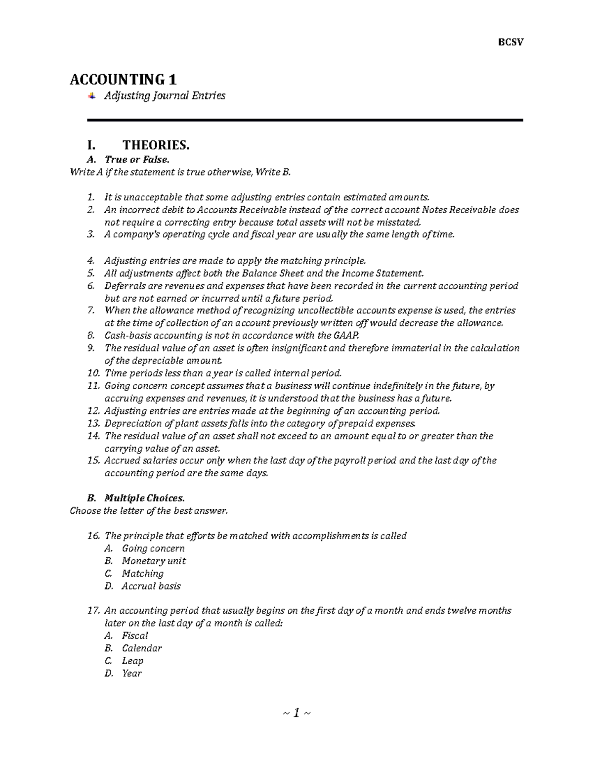 ACC 1 4 check - Financial Accounting 1 Practice Questions - ACCOUNTING ...