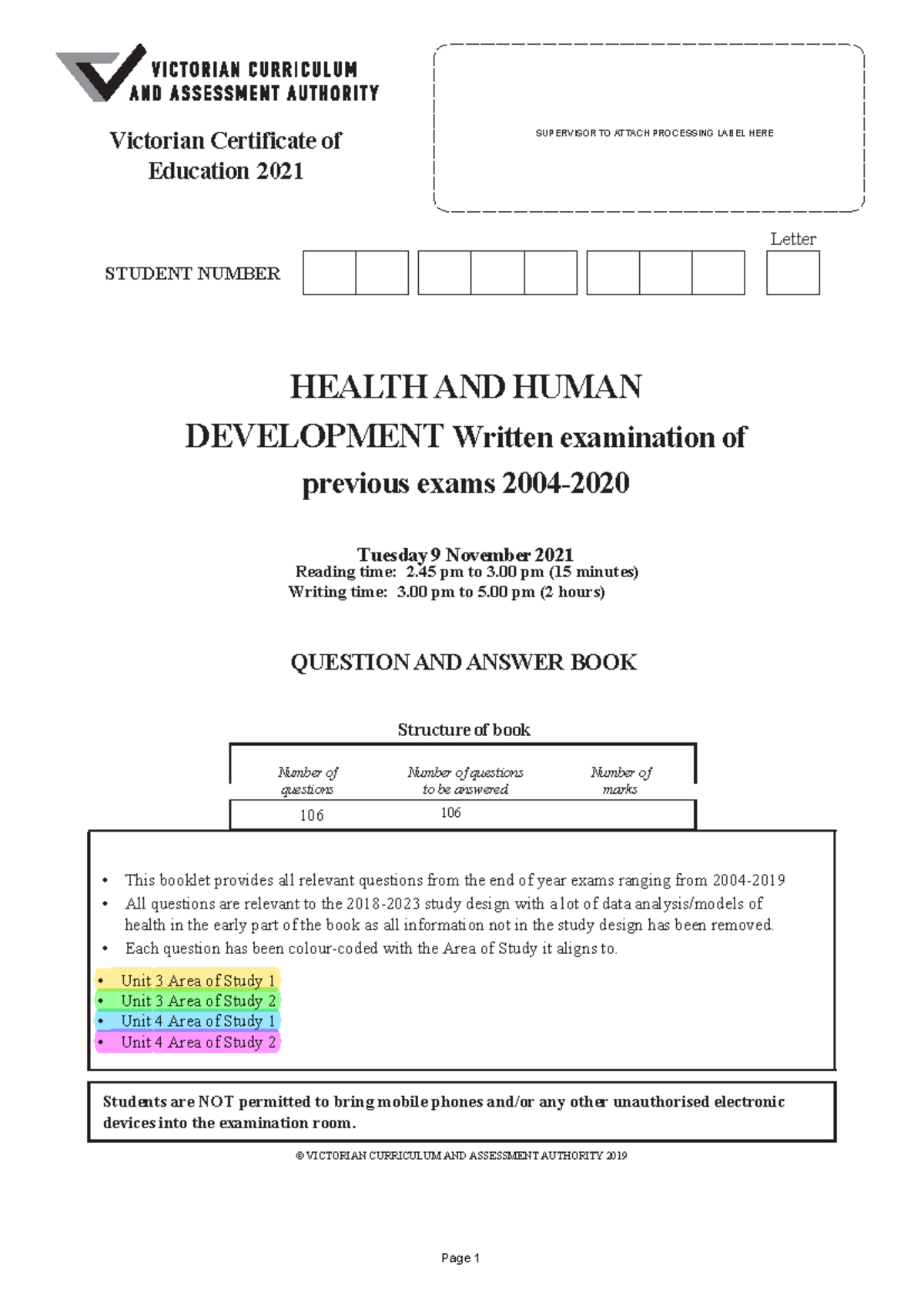 Vcaa past exams from 2004-2020 with relevant study design questions ...