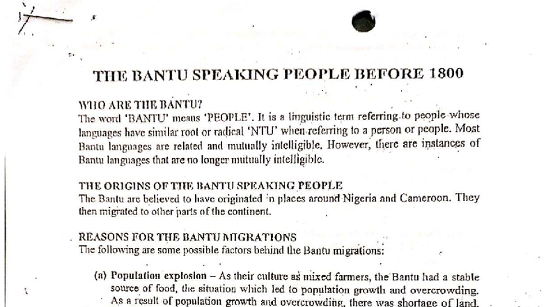 Bantu Speaking Peoples: Historical Overview & Cultural Insights (CS ...