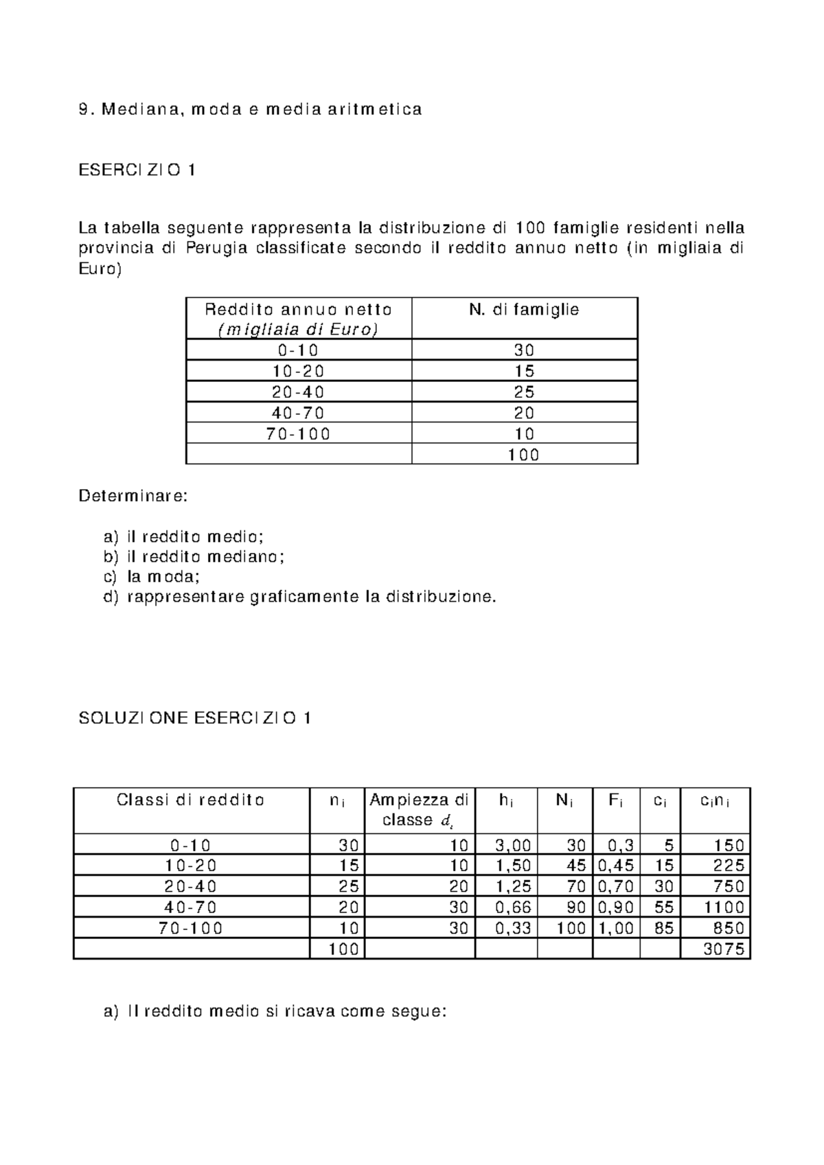 9. Mediana moda e media aritmetica - M e d ia n a , m od a e m e d ia a ...