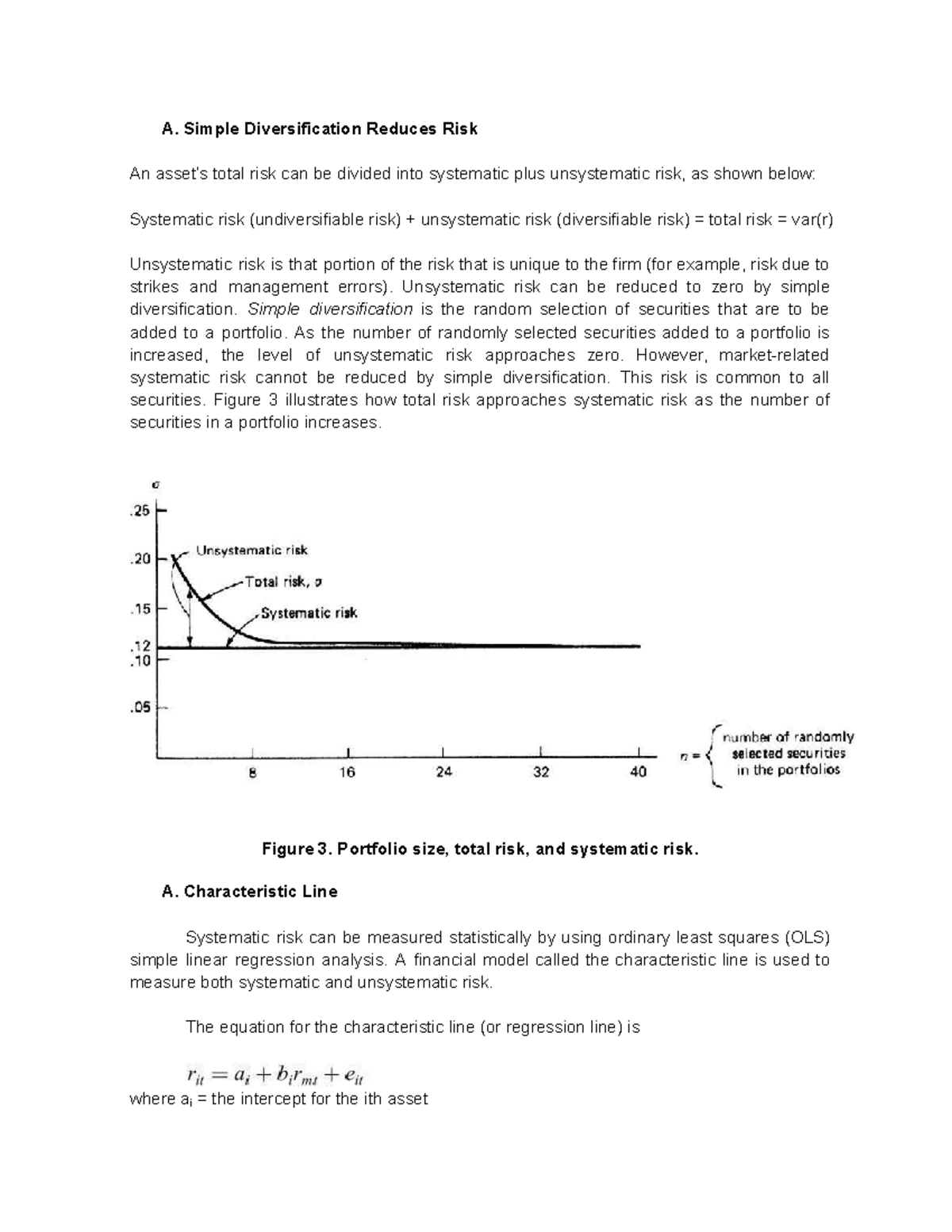 Simple Diversification Reduces Risk - A. Simple Diversification Reduces ...