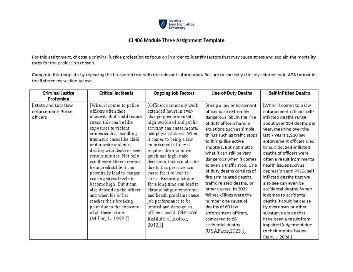 CJ 406 Module Three Assignment Template copy - Complete this template ...