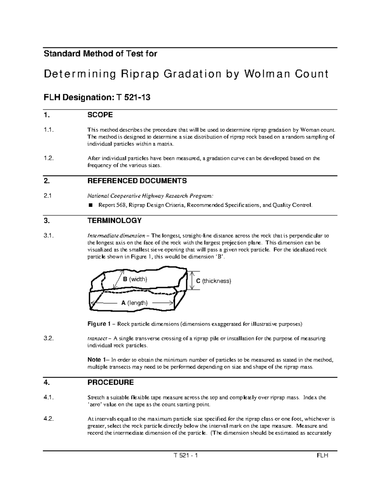 Wolman Count Method for Riprap Gradation Analysis T 521 FLH - Studocu