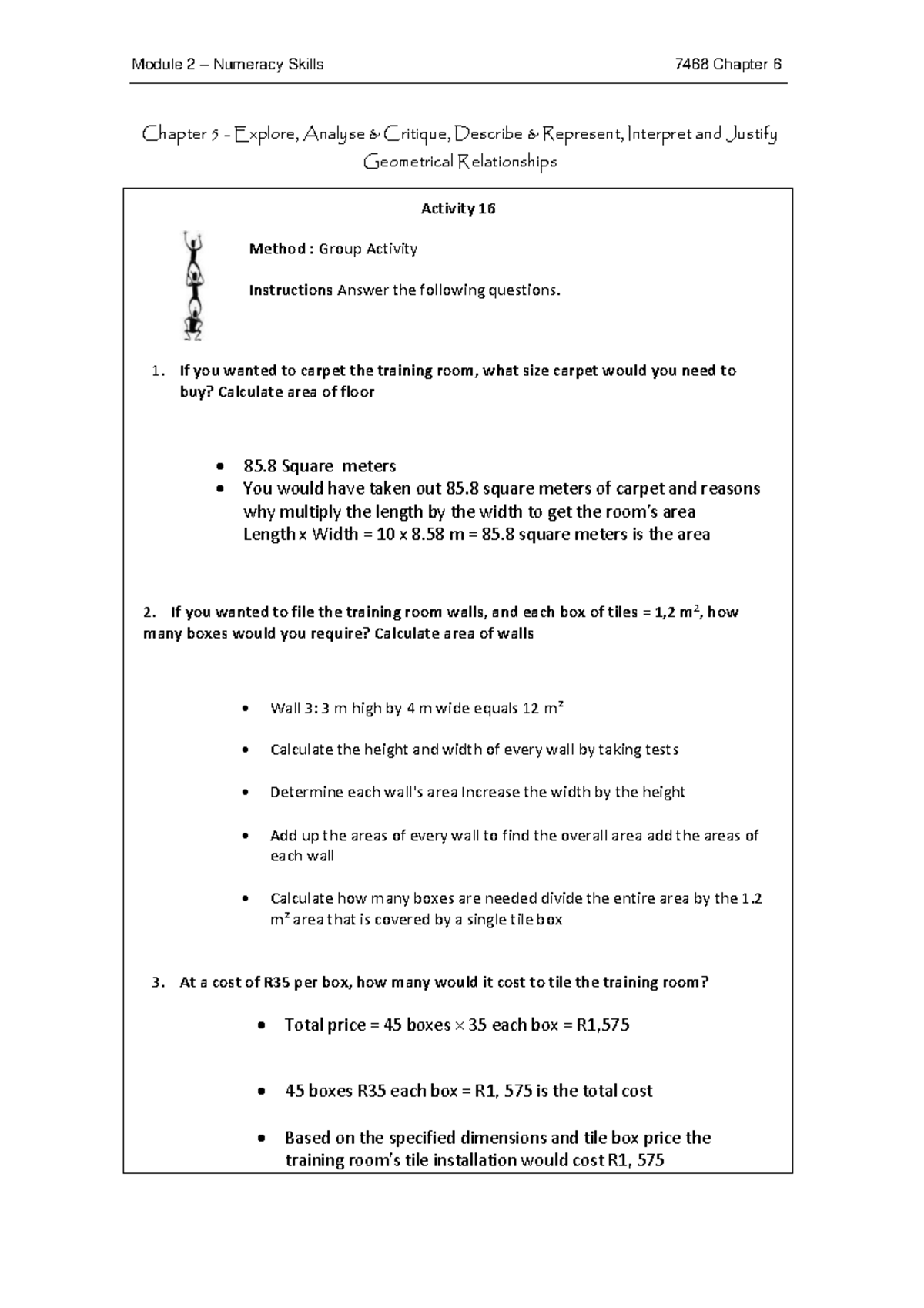 Formative Assessment M2 FA US 7468 Act 16 - 27: Geometrical & Financial Tasks - Studocu