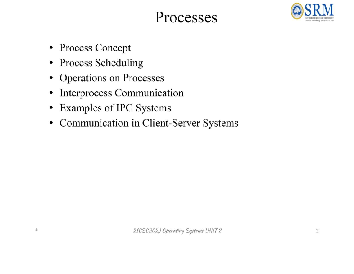 OS_UNIT_02: Study Notes on Process Management and IPC - Studocu