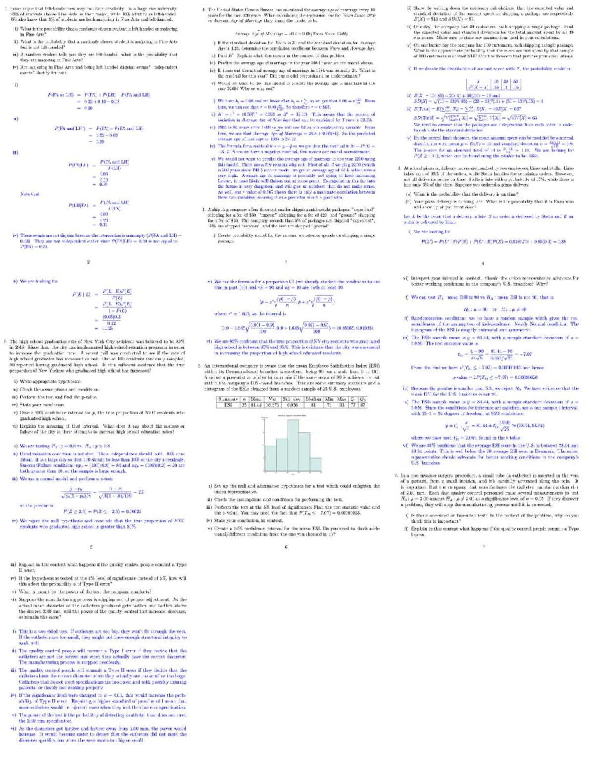 Math 147 Final Exam Cheat Sheet: Key Concepts and Calculations - Studocu