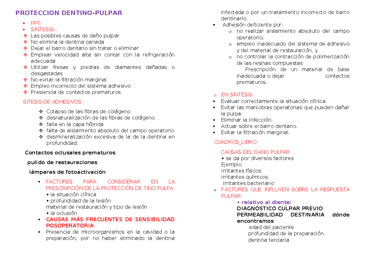 Protec. D-P - Apuntes sobre la Protección Dentinopulpar en Odontología ...