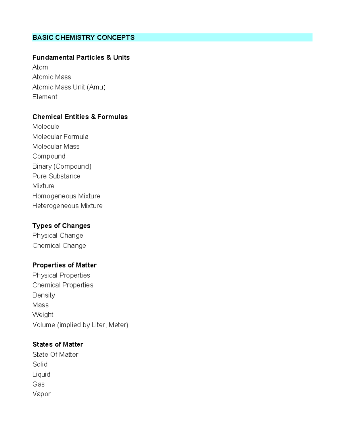 Chemistry Essentials: Concepts, Reactions & Embalming Fluids (CHEM 101 ...