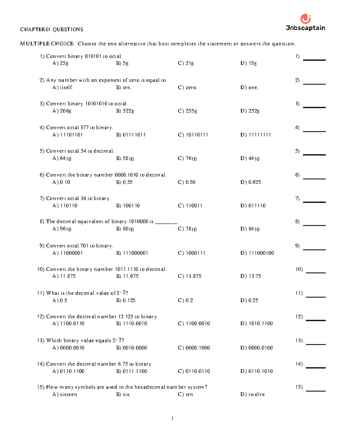 CHAPTER 01 MULTIPLE CHOICE QUESTIONS ANSWER KEY (CHAP01Q) - Studocu