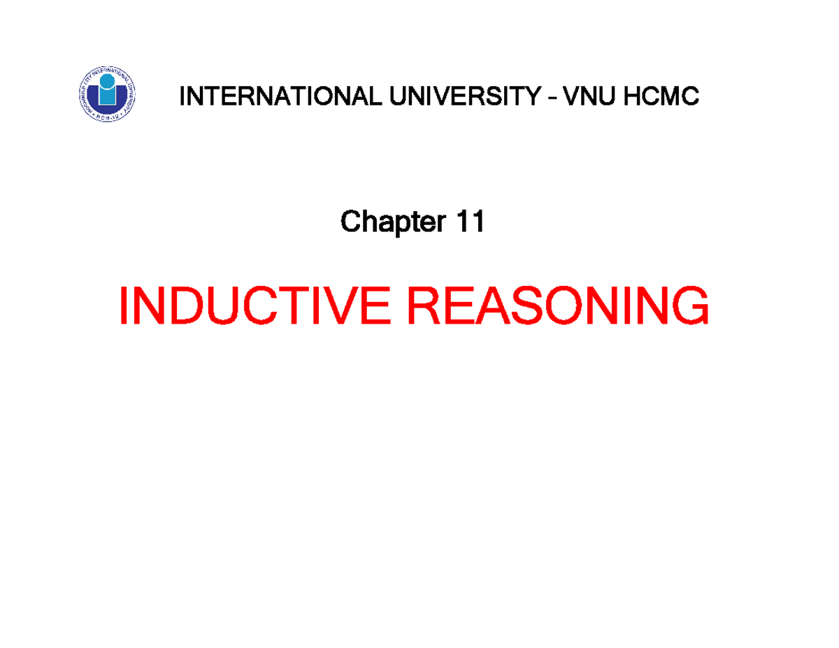Ch11 - Inductive Reasoning Lecture Notes for Critical Thinking - Studocu