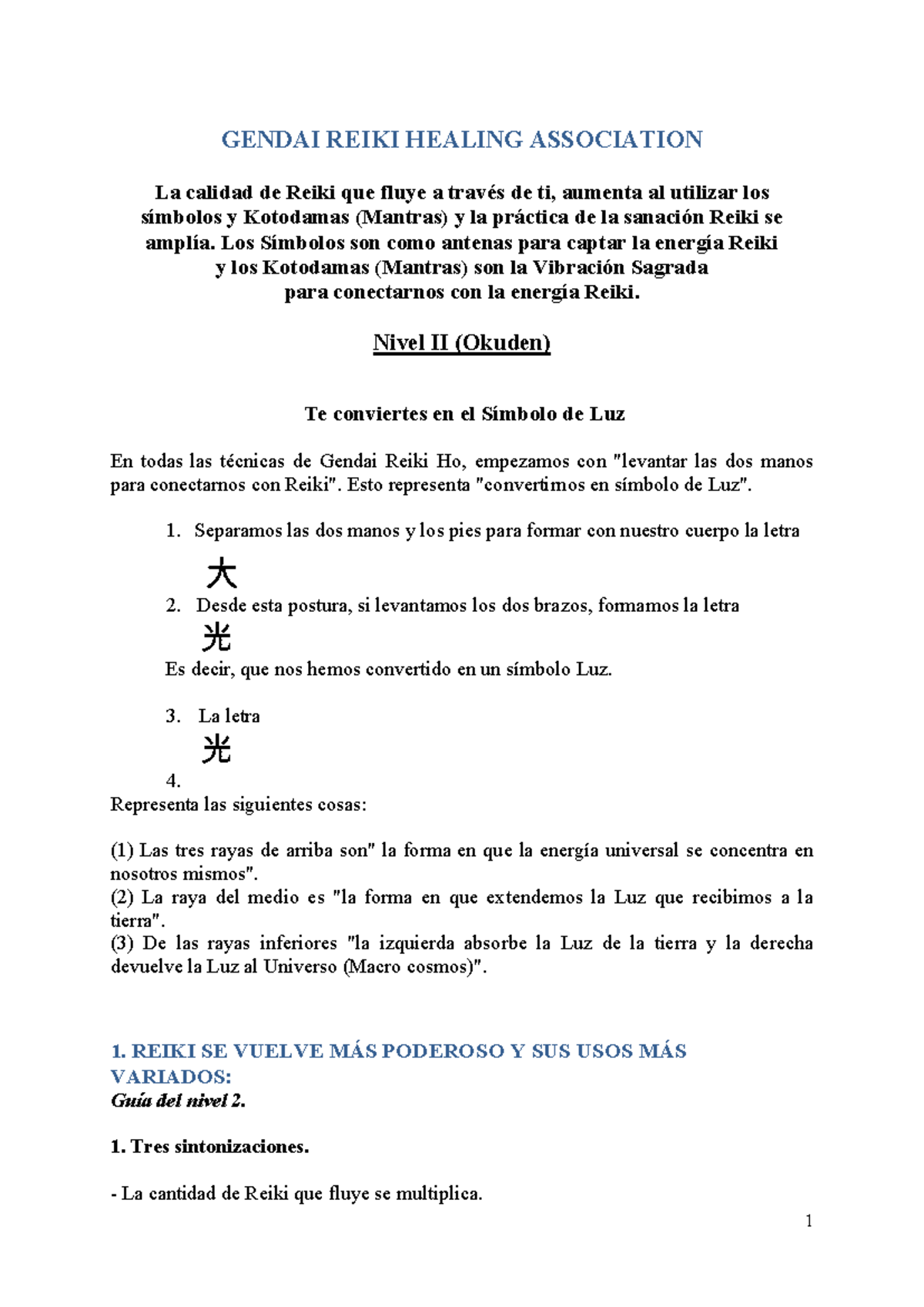 GENDAI REIKI HO Nivel II (Okuden): Símbolos y Kotodamas en Sanación ...