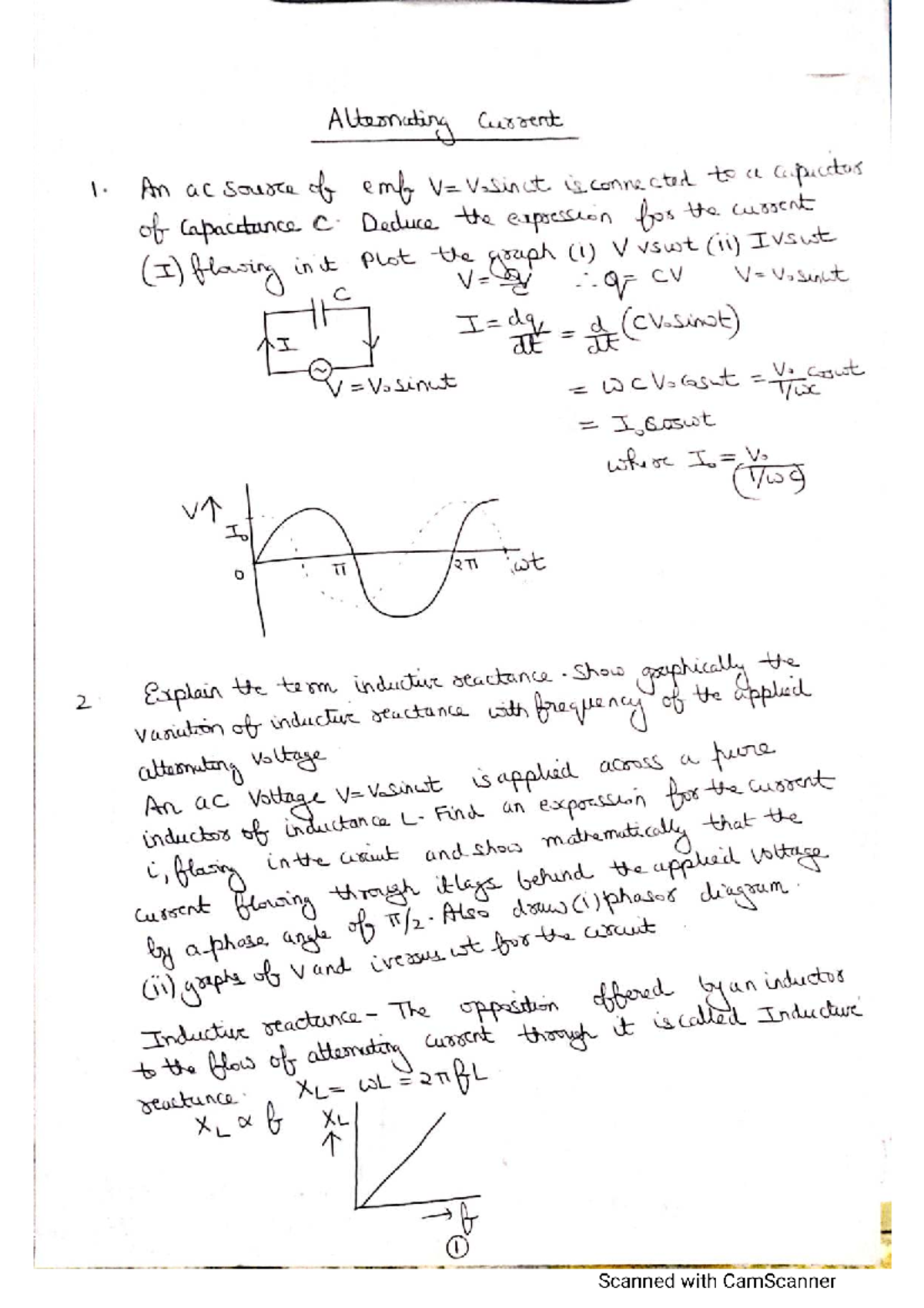Alternating Current (AC) Theory: Class Notes for Boards - Studocu