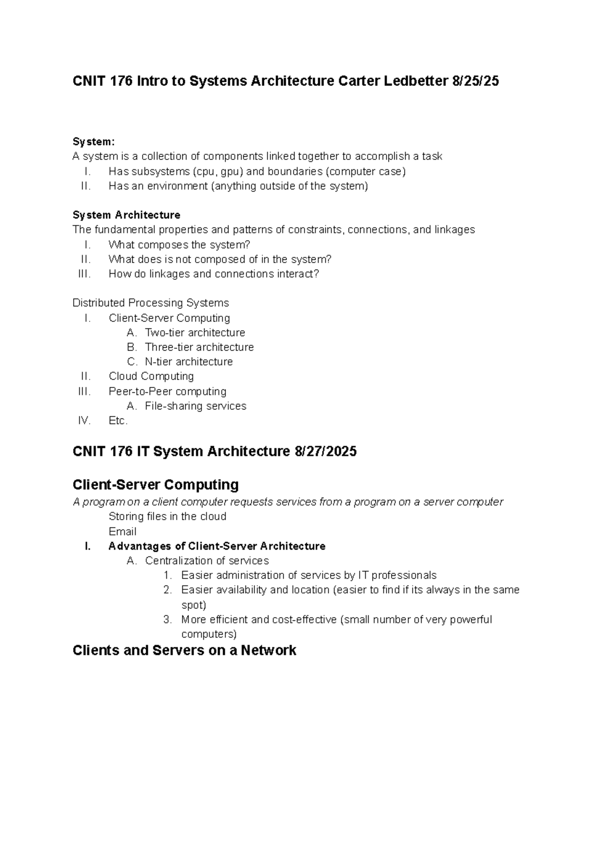 CNIT 176 Midterm Study Guide: Systems Architecture Essentials - Studocu