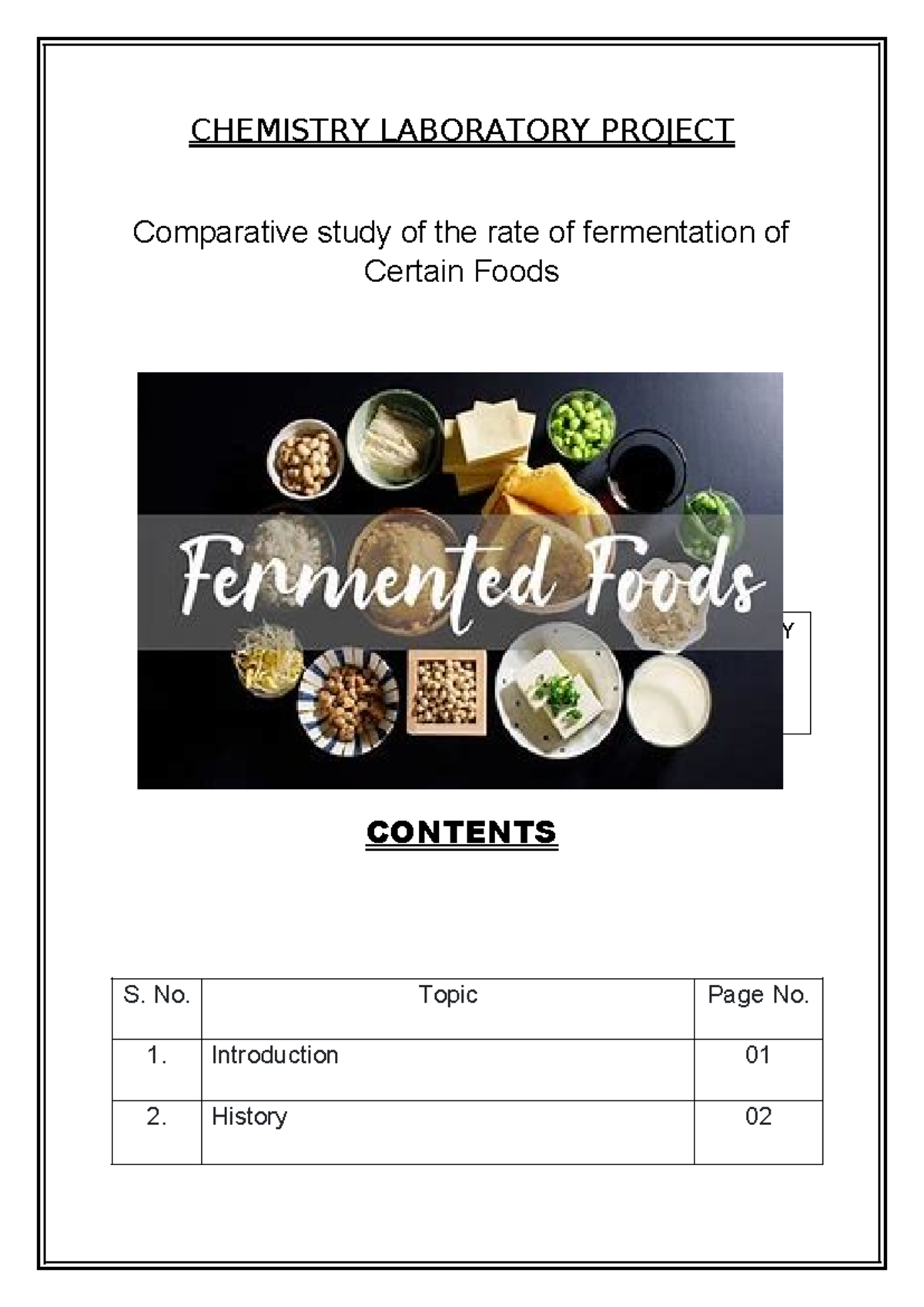 CHEM XI A Lab Project: Comparative Study of Fermentation Rates - Studocu