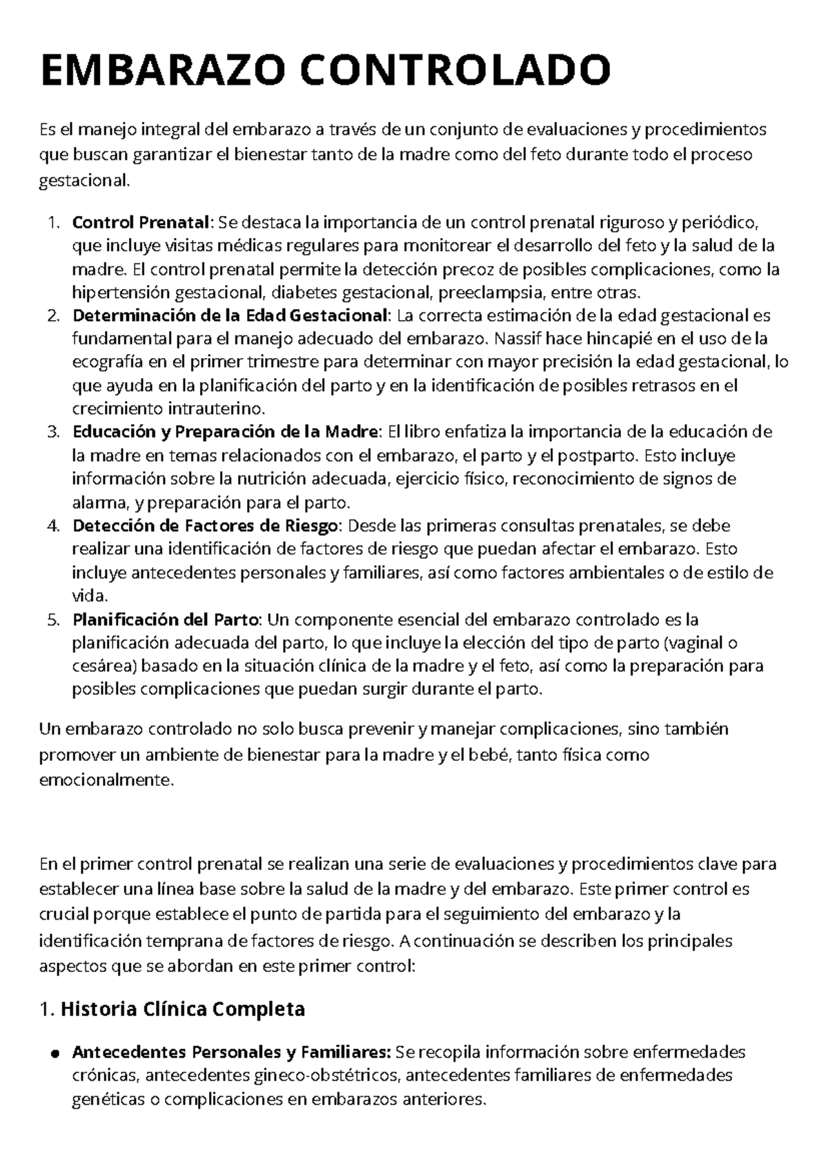 EMB 101: Control Integral del Embarazo - Resumen y Evaluaciones Clave ...