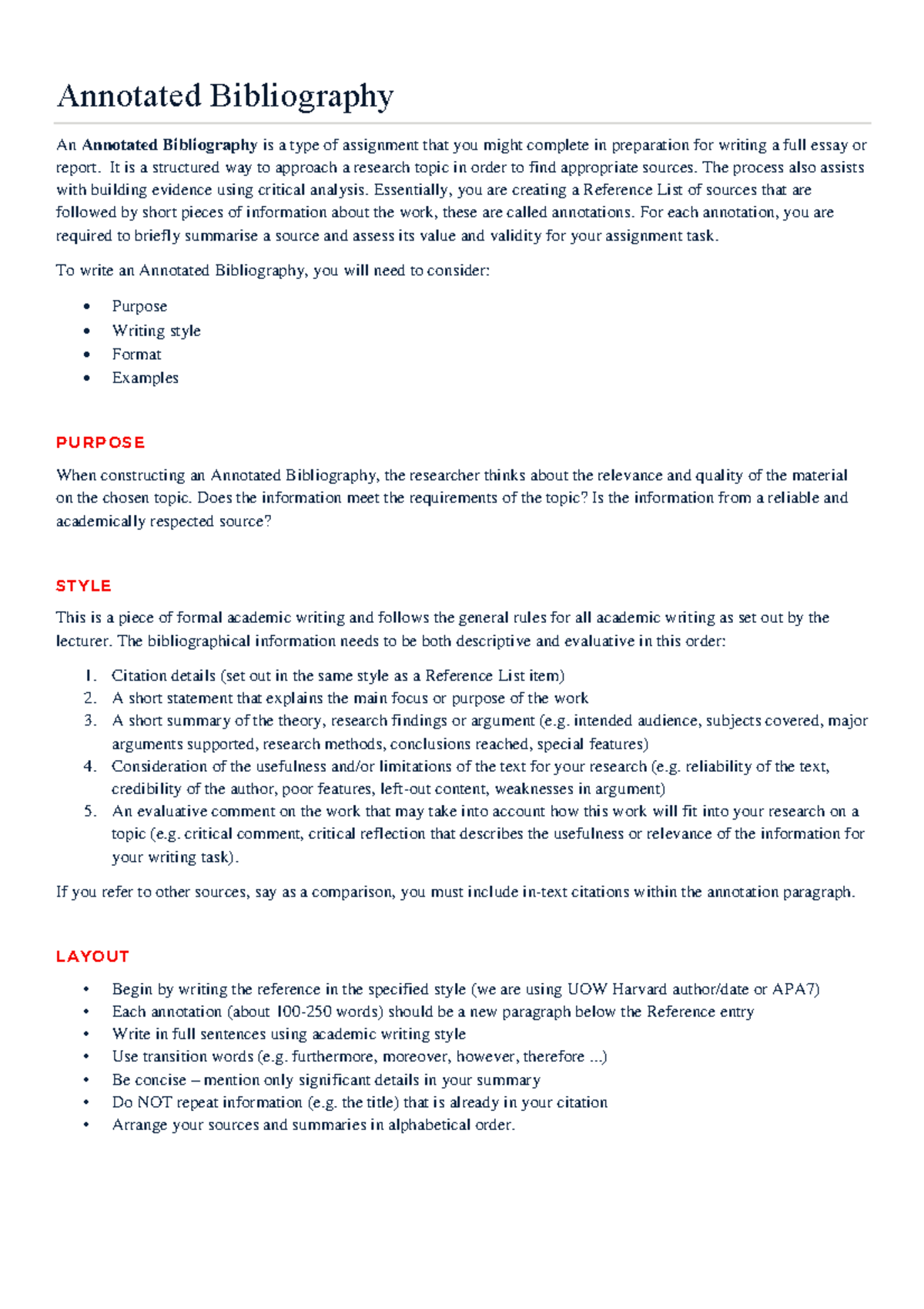 Annotated Bibliography Guide for Academic Writing Assignments - Studocu