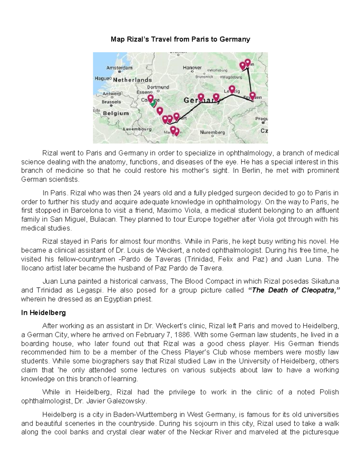 Rizal's Journey: From Paris to Germany in Pursuit of Ophthalmology ...