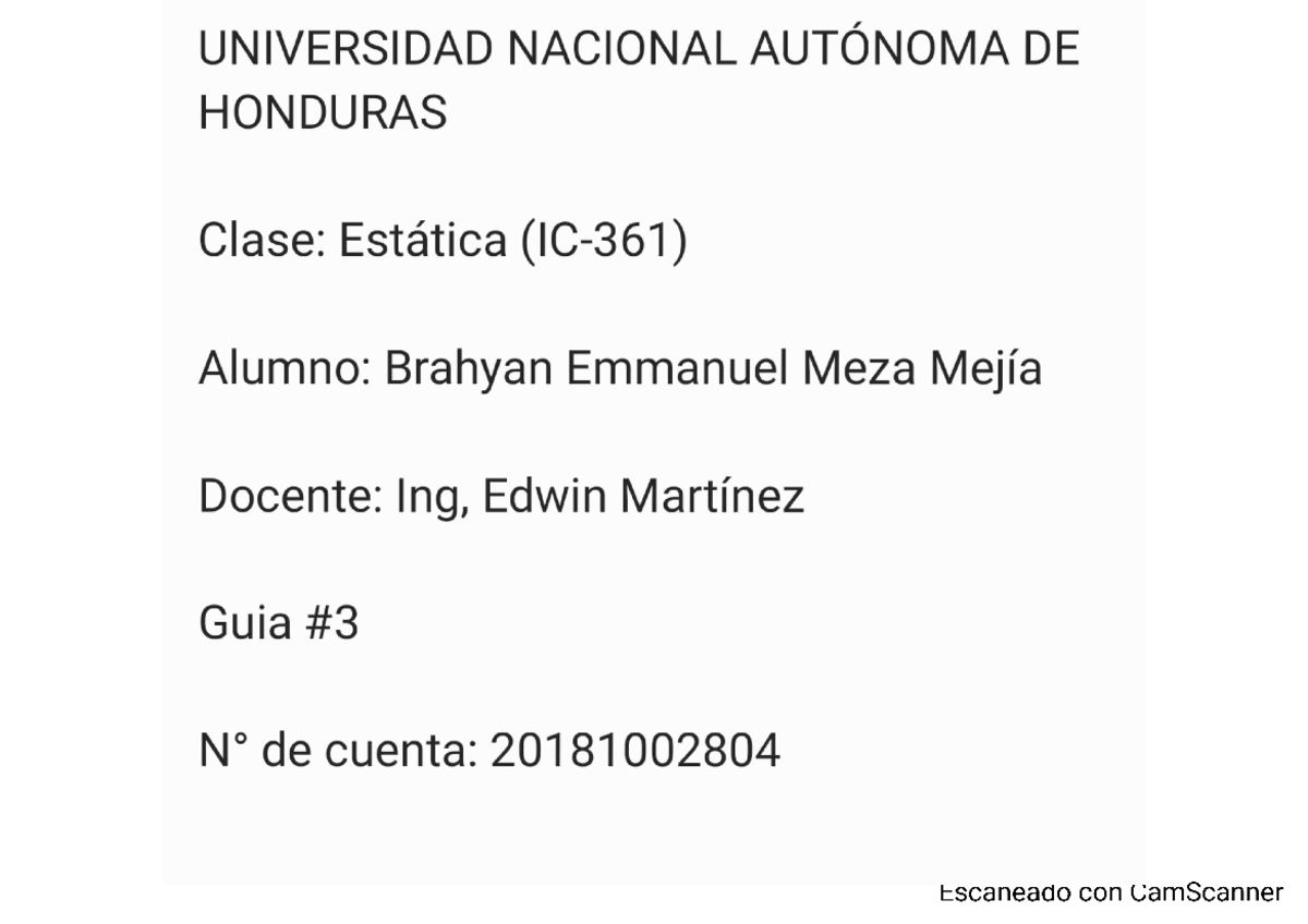 Guia#3-IC361 - UNIVERSIDAD NACIONAL AUTÓNOMA DE HONDURAS Clase ...
