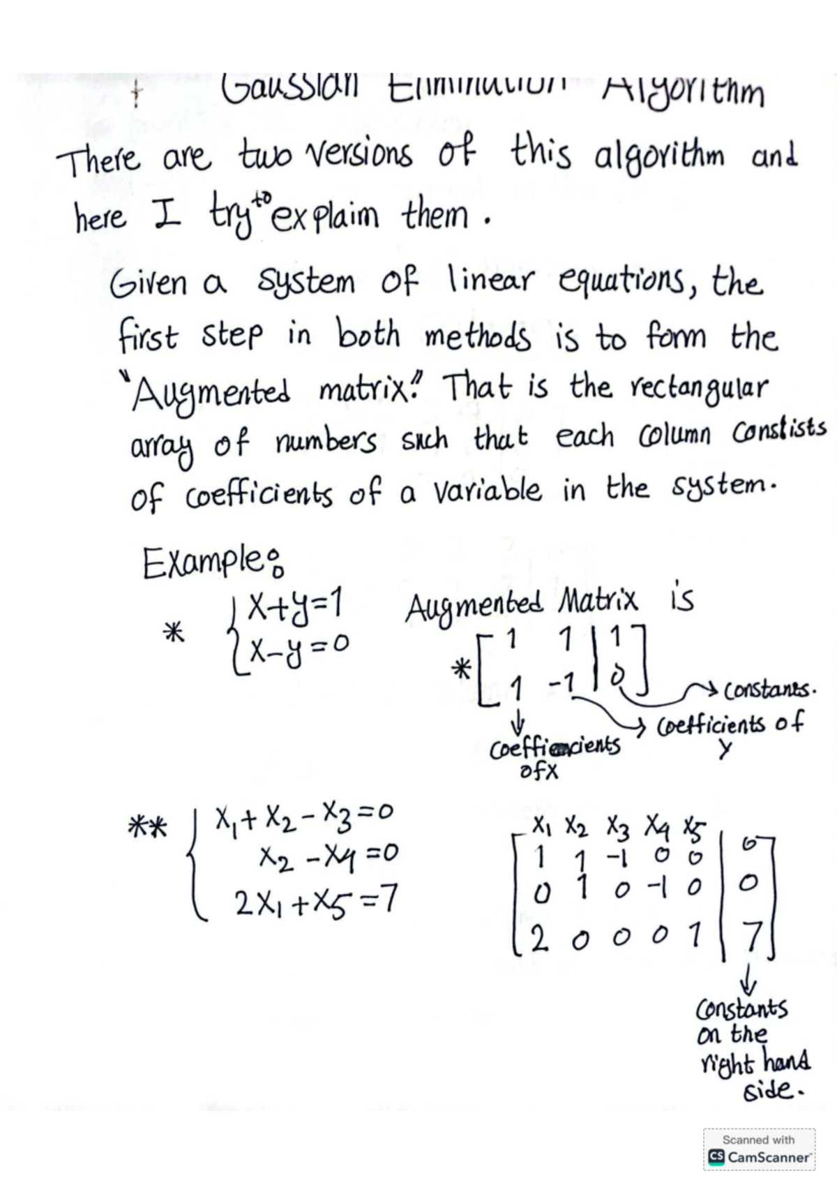 Gaussian elimination algorithm (CS) - Studocu