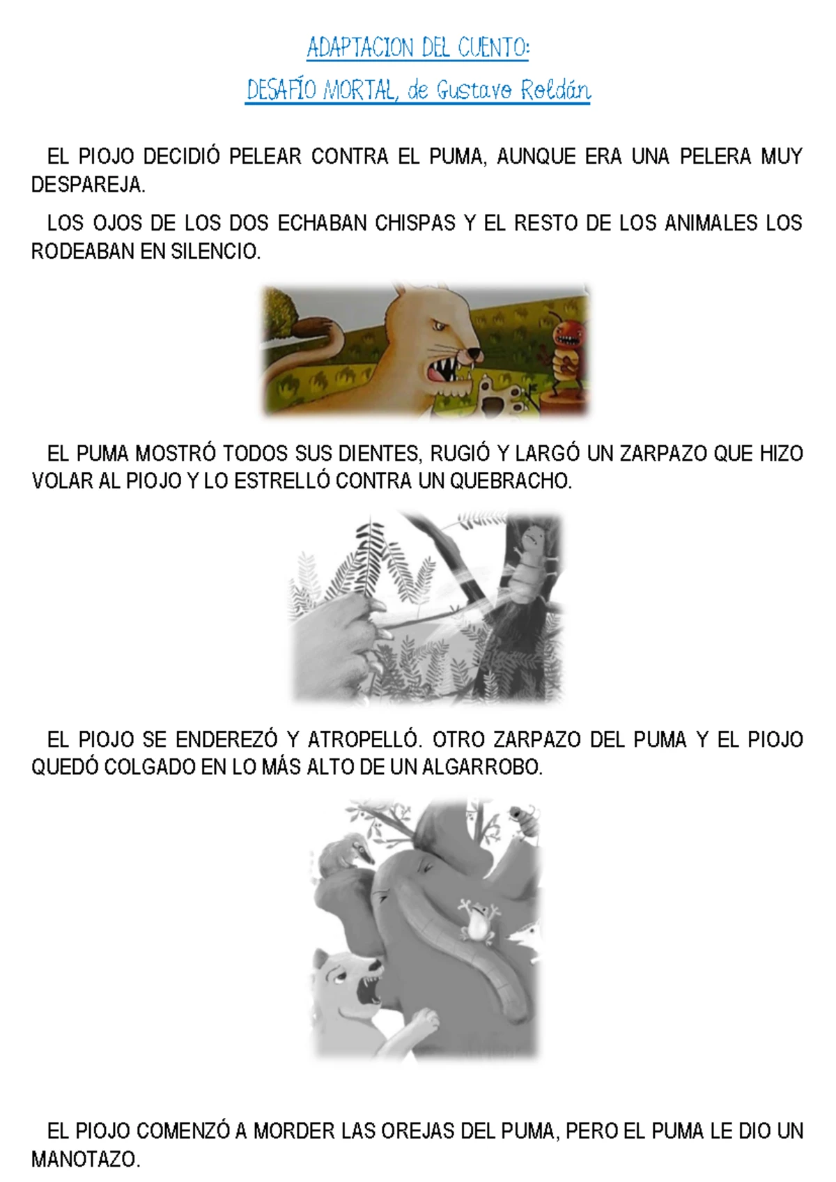 Actividades del Proyecto de Literatura: El Narrador de Historias - Studocu