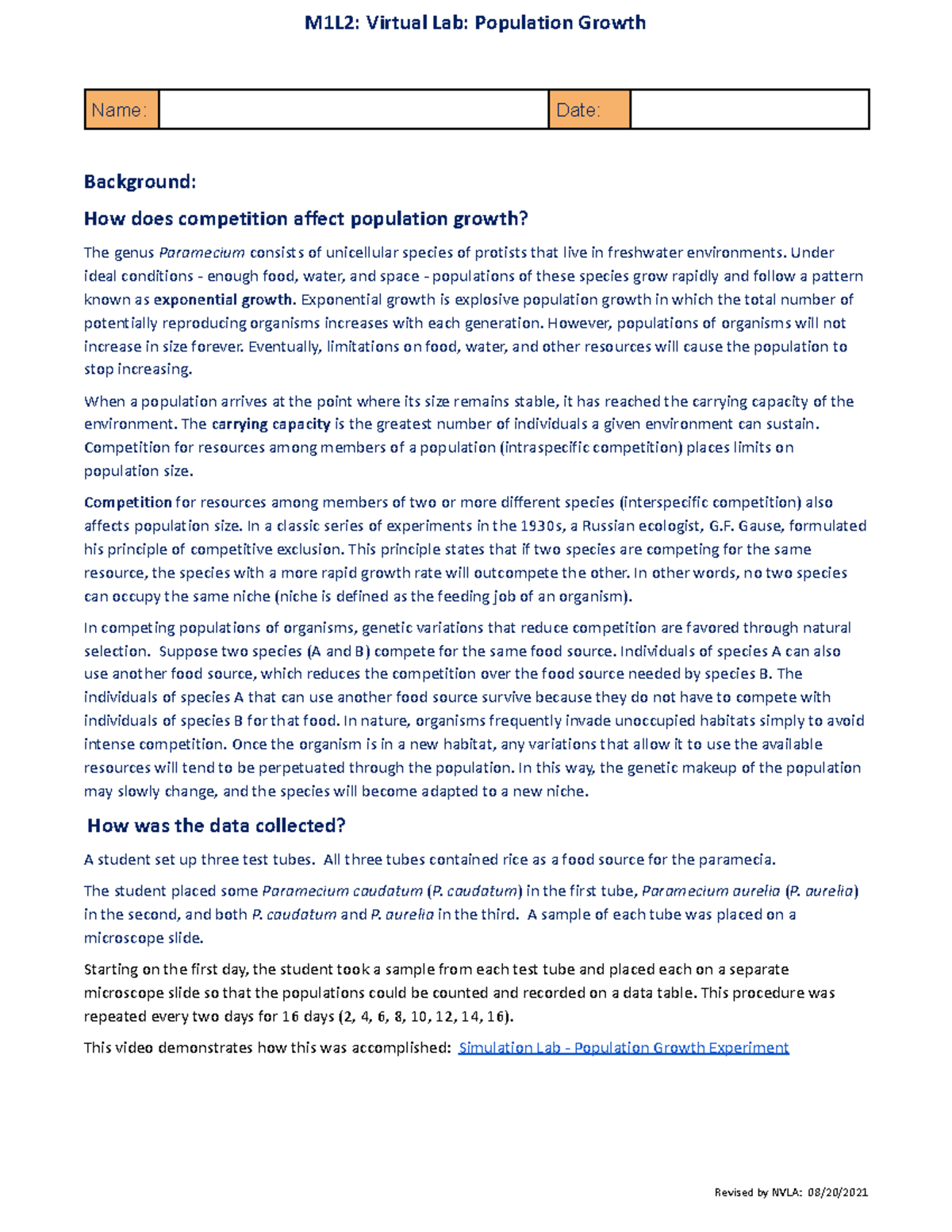 M1 L2 Simulation Lab: Exploring Competition & Population Growth - 2021 ...