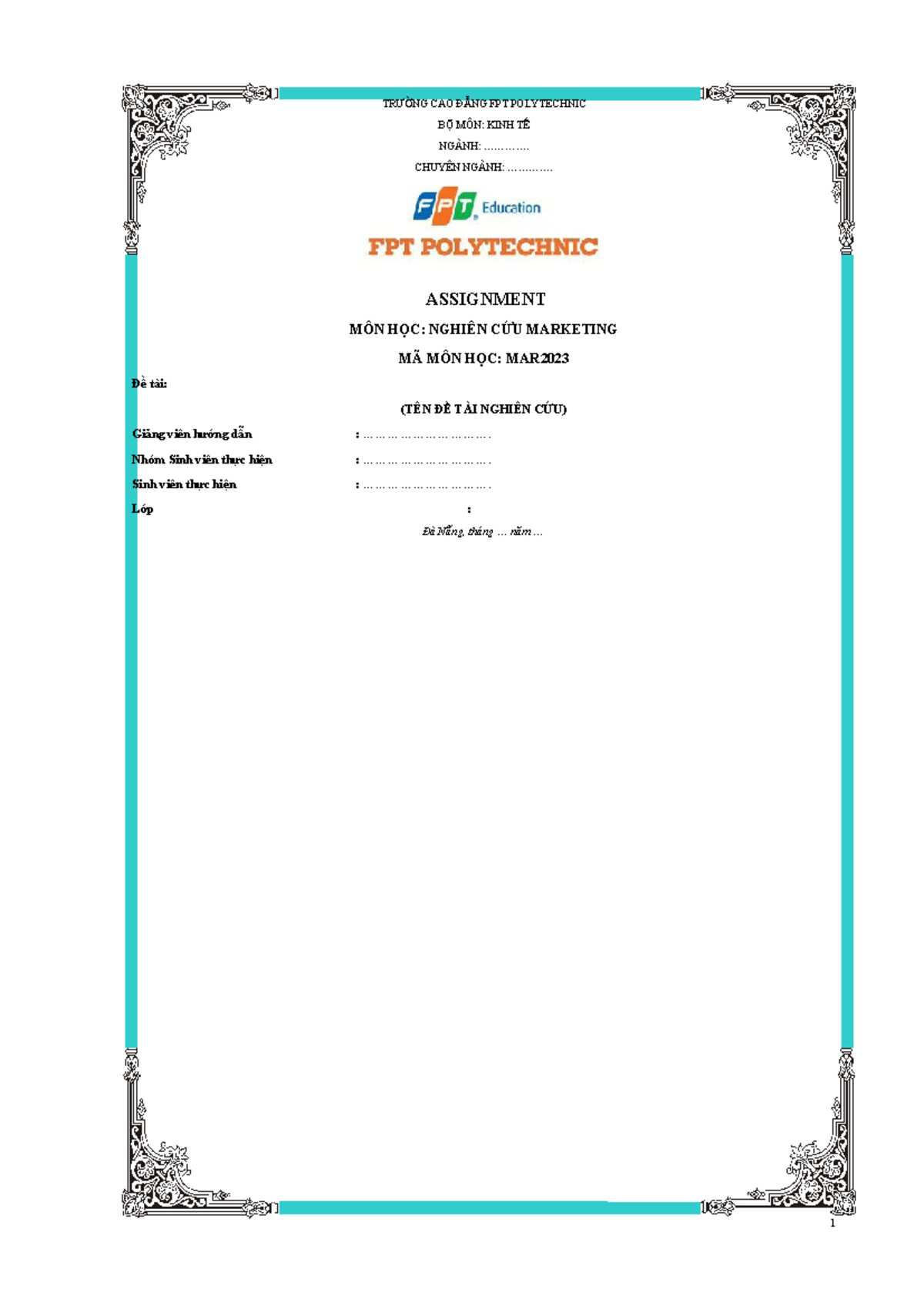 ASM nghiên cứu mar2023 nhóm 3 - TRƯỜNG CAO ĐẲNG FPT POLYTECHNIC BỘ MÔN: KINH TẾ NGÀNH ...