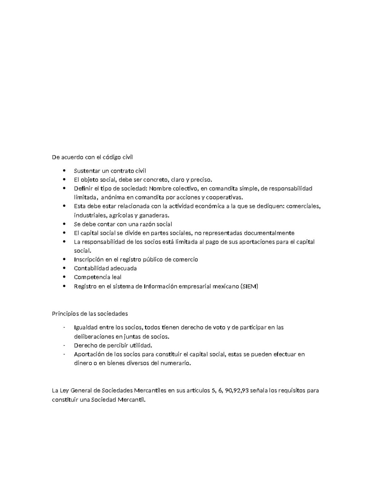 Proyecto Integrador 1: Requisitos para la Constitución de Sociedades Mercantiles - Studocu