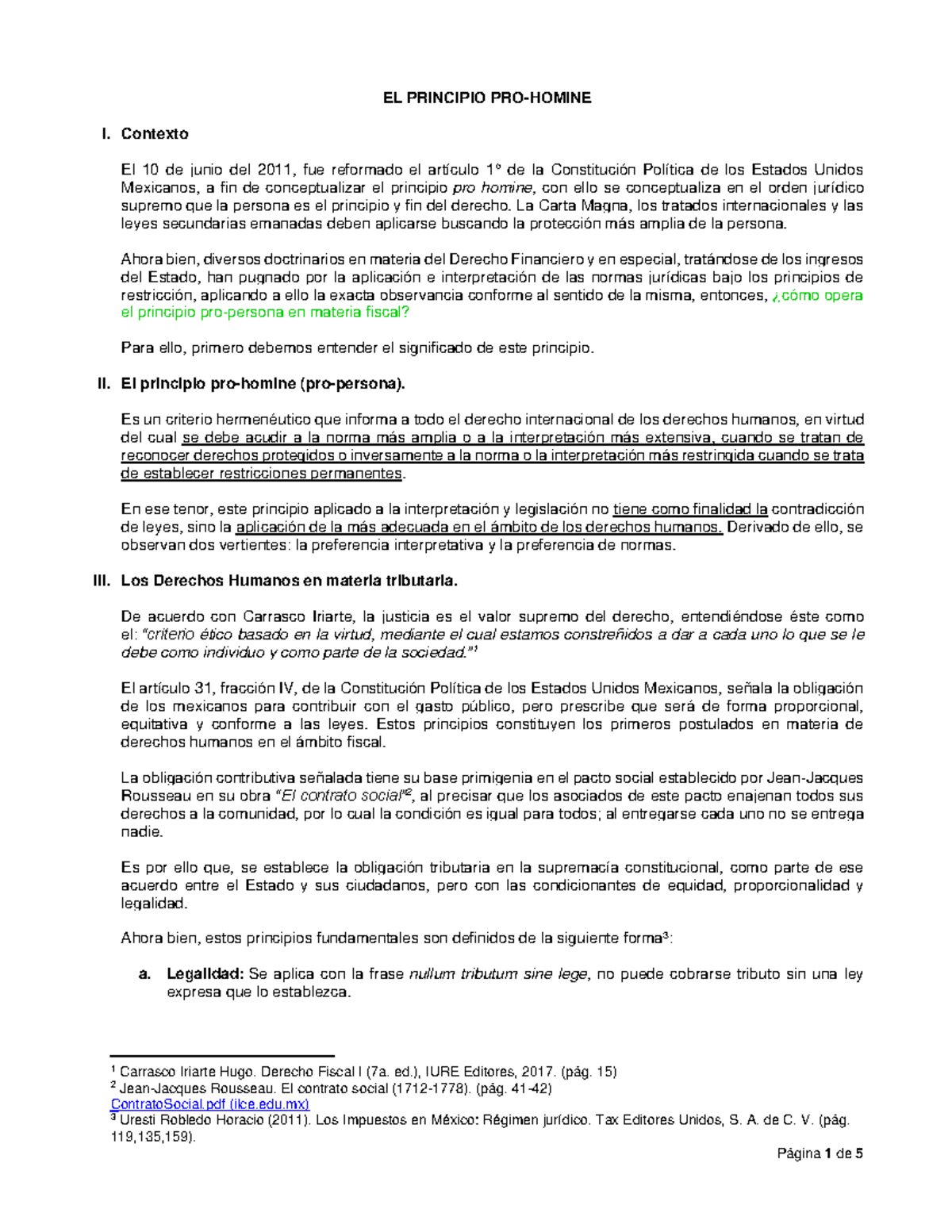 El principio pro-homine en Derecho Fiscal: Interpretación y Aplicación ...