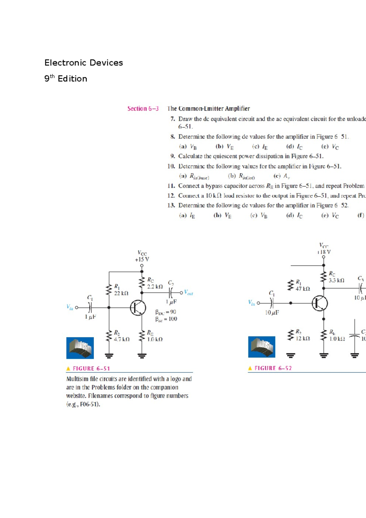 Electronic Devices 9th Ed: Amplifier Circuit Analysis Tutorial 6 - Studocu