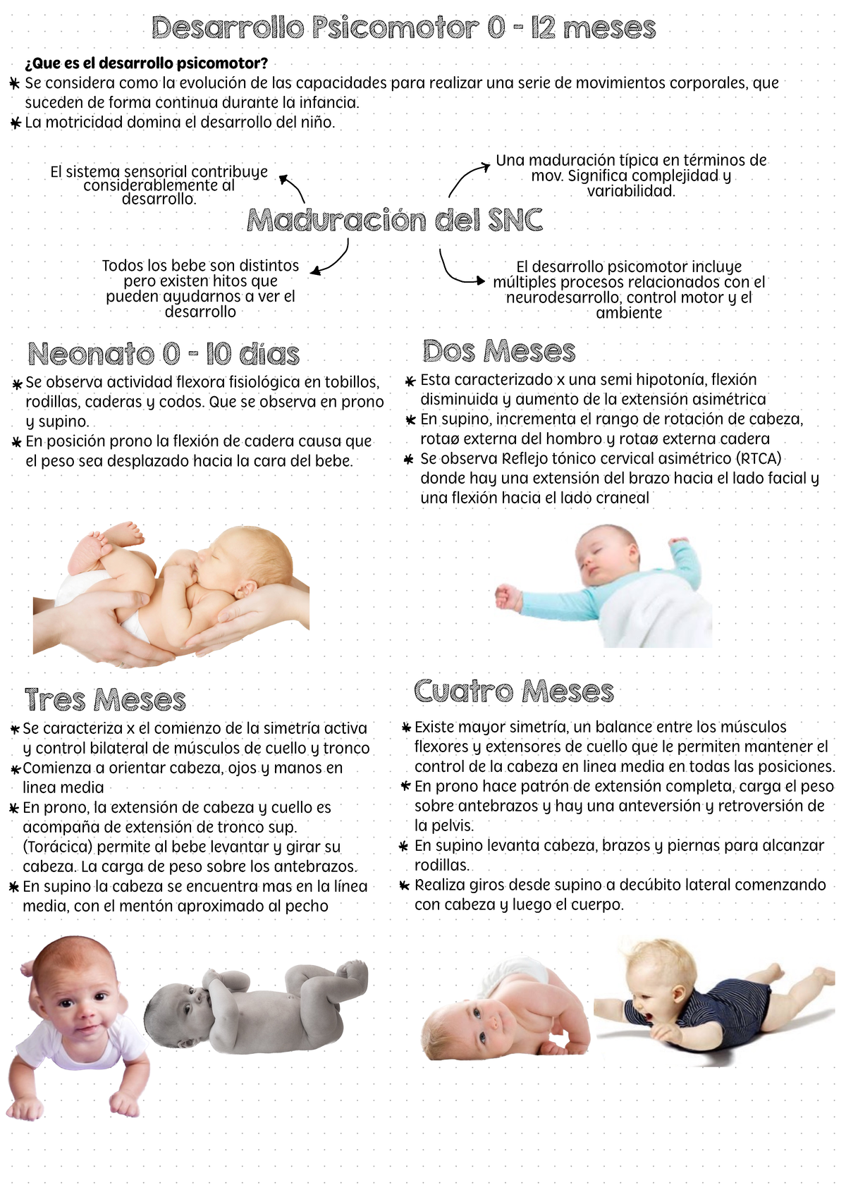 Desarrollo Psicomotor - La motricidad domina el desarrollo del niño. Maduración del SNC Una ...