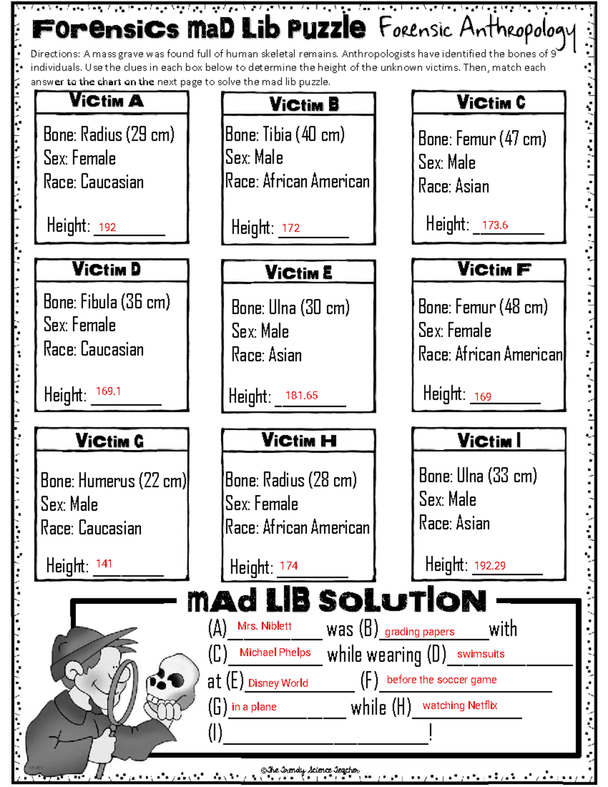 ANTH 101 - Forensic Anthropology Mad Lib Puzzle Notes - Studocu