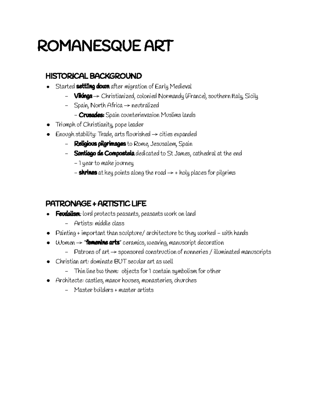 Romanesque ART Overview and Key Works - AP Art History Summary - Studocu
