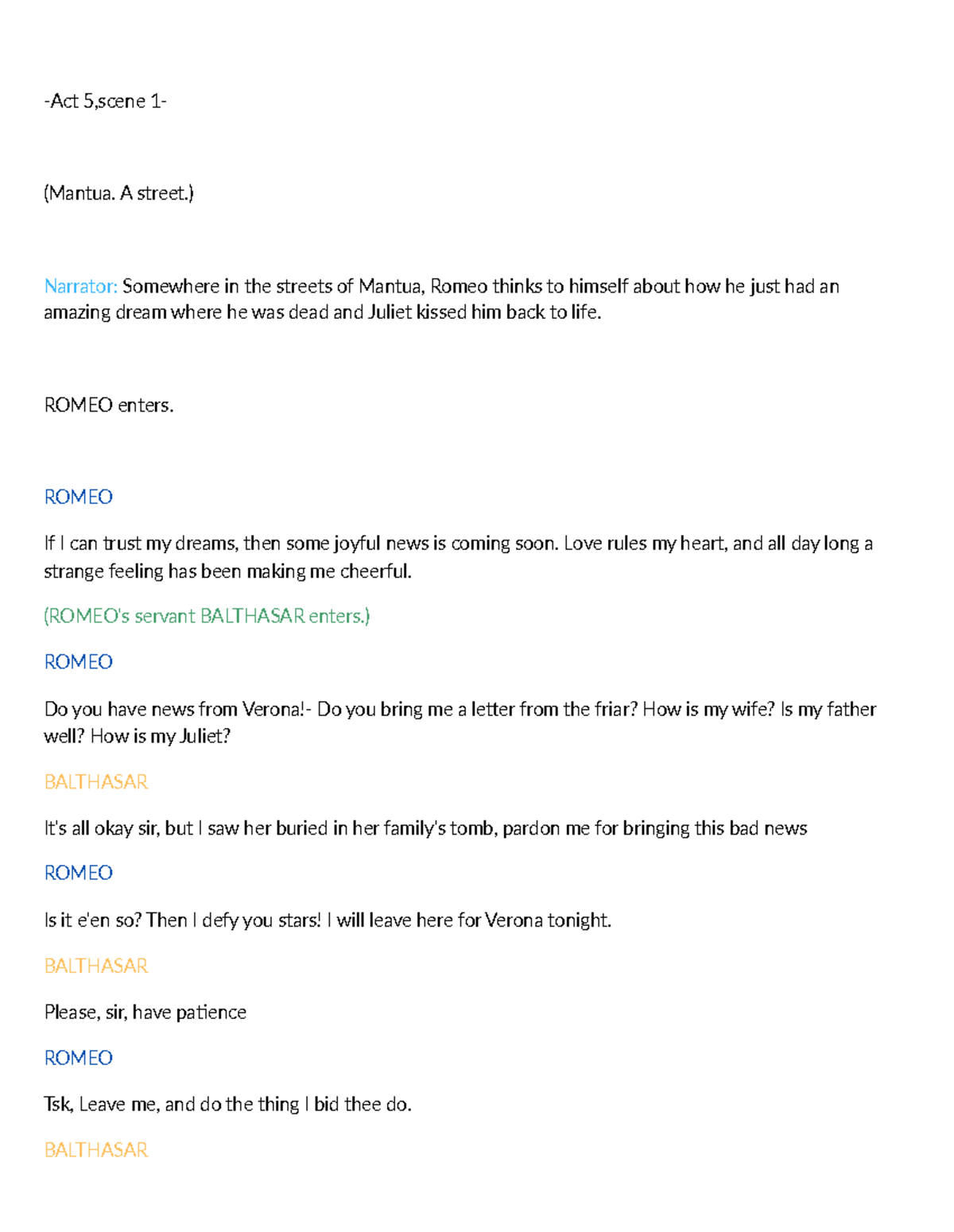 Romeo and Juliet: Act 5 Scene Analysis (ENG 101) - Studocu