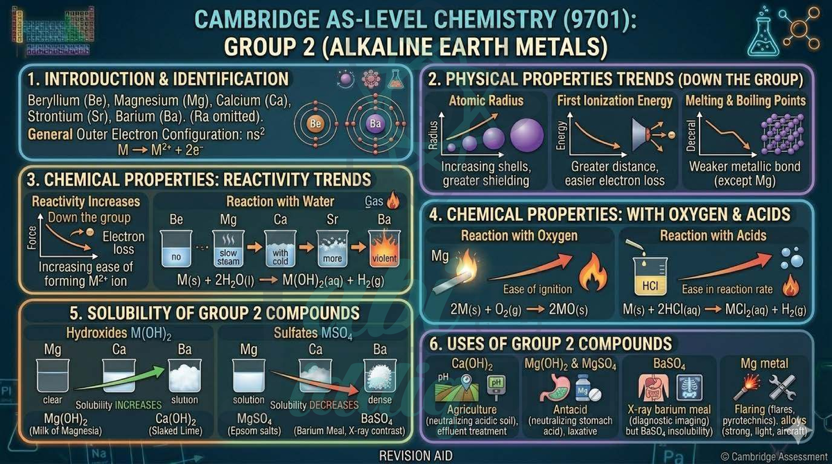 CAMBRIDGE CHEMISTRY (9701): GROUP 2 ALKALINE EARTH METALS SUMMARY - Studocu