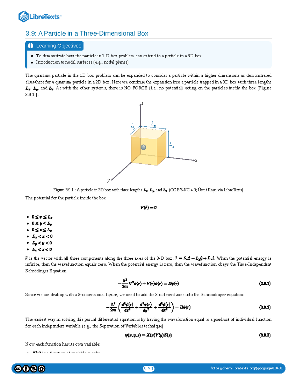 3.9: Quantum Chemistry - A Particle in a 3D Box Analysis - Studocu